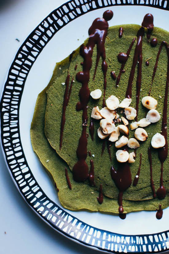 Matcha Crêpes With Chocolate Ganache + Toasted Hazelnuts | Matcha Green ...